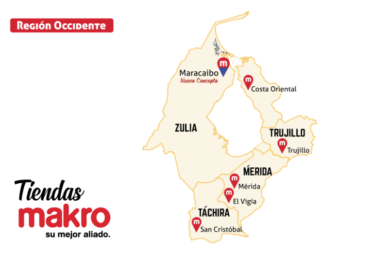 mapa-region-occidente - Makro Venezuela